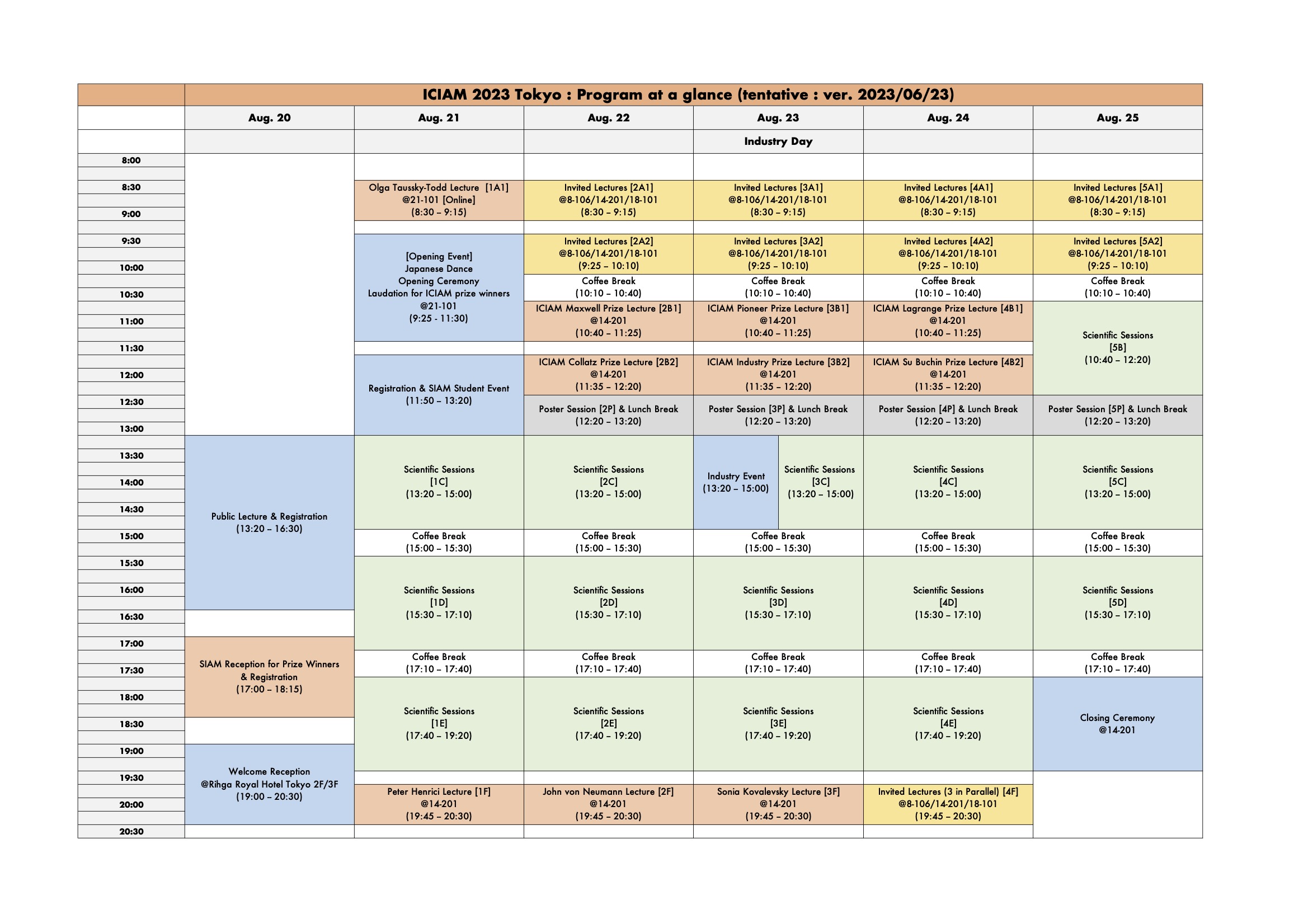 ICIAM 2023 Tokyo – The 10th ICIAM in Tokyo, Japan, 20-25 Aug. 2023.